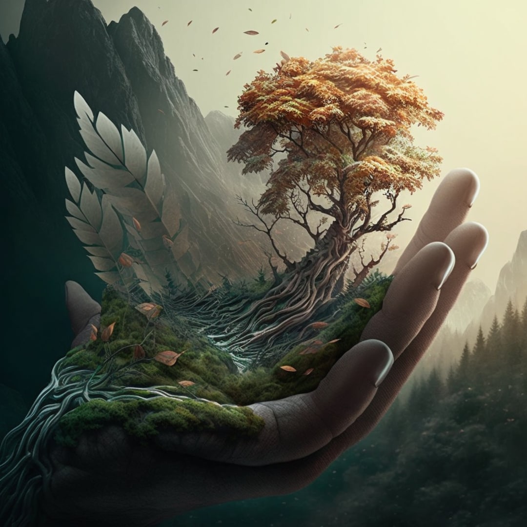 The Hand of Life 4k Digital Art Instant Download Printable Home Decor ...