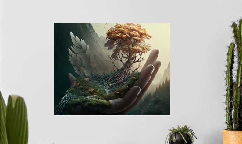 The Hand of Life 4k Digital Art Instant Download Printable Home Decor ...