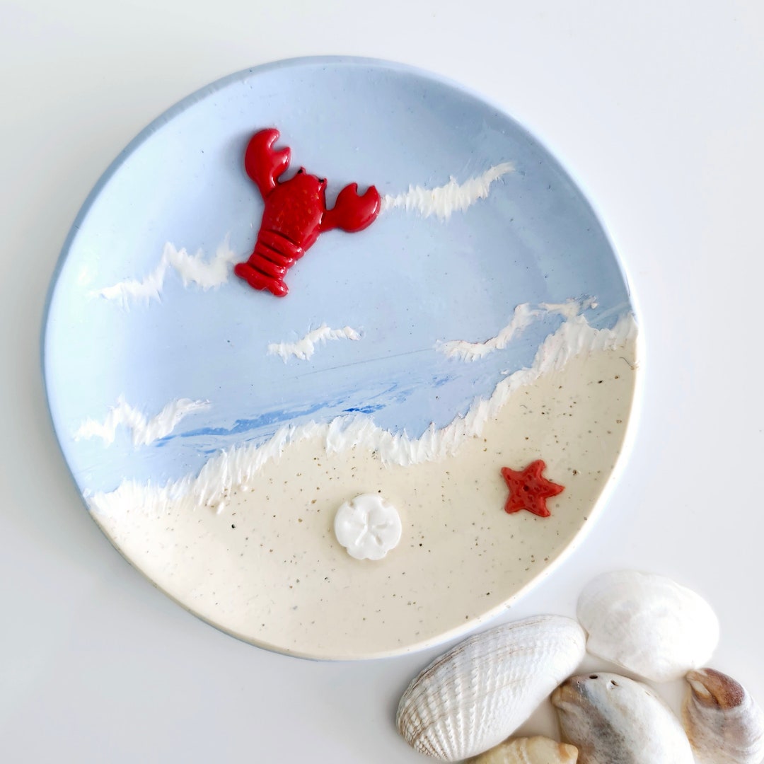 Beach Finds Trinket Dish || Handmade Polymer Clay - Etsy