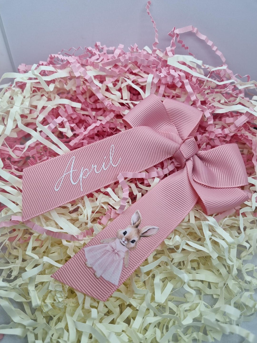 Personalised Bunny 4" Hair Bow Clip, Rabbit, Custom Hair Clip, Name ...