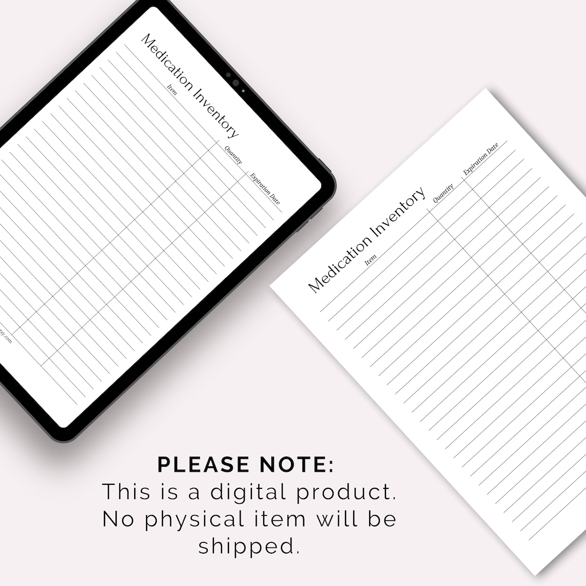 Medication Inventory Printable, Digital Medication Planner With Expiry ...