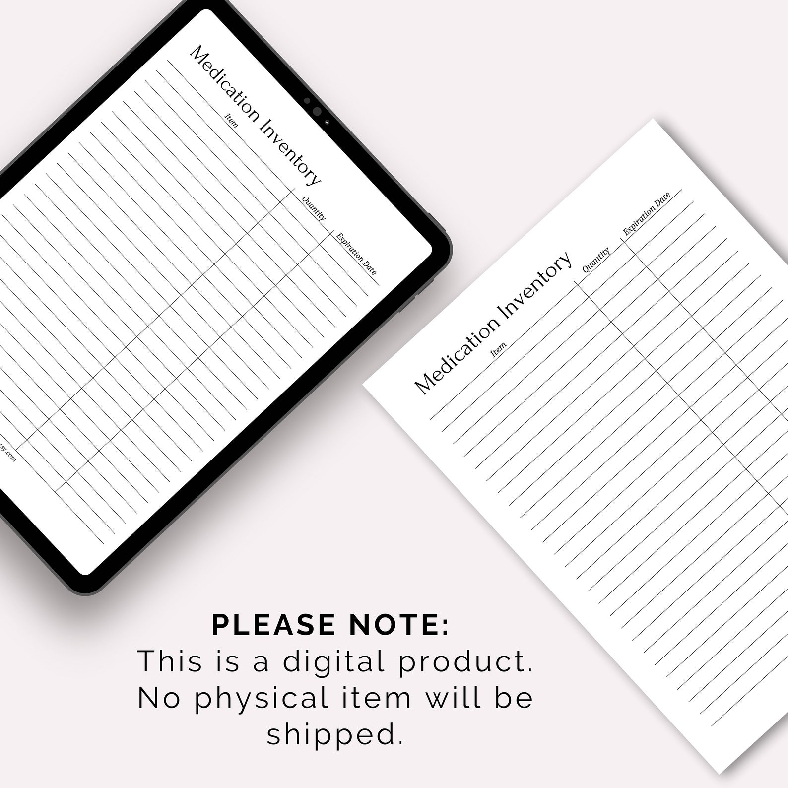 Medication Inventory Printable, Digital Medication Planner With Expiry ...