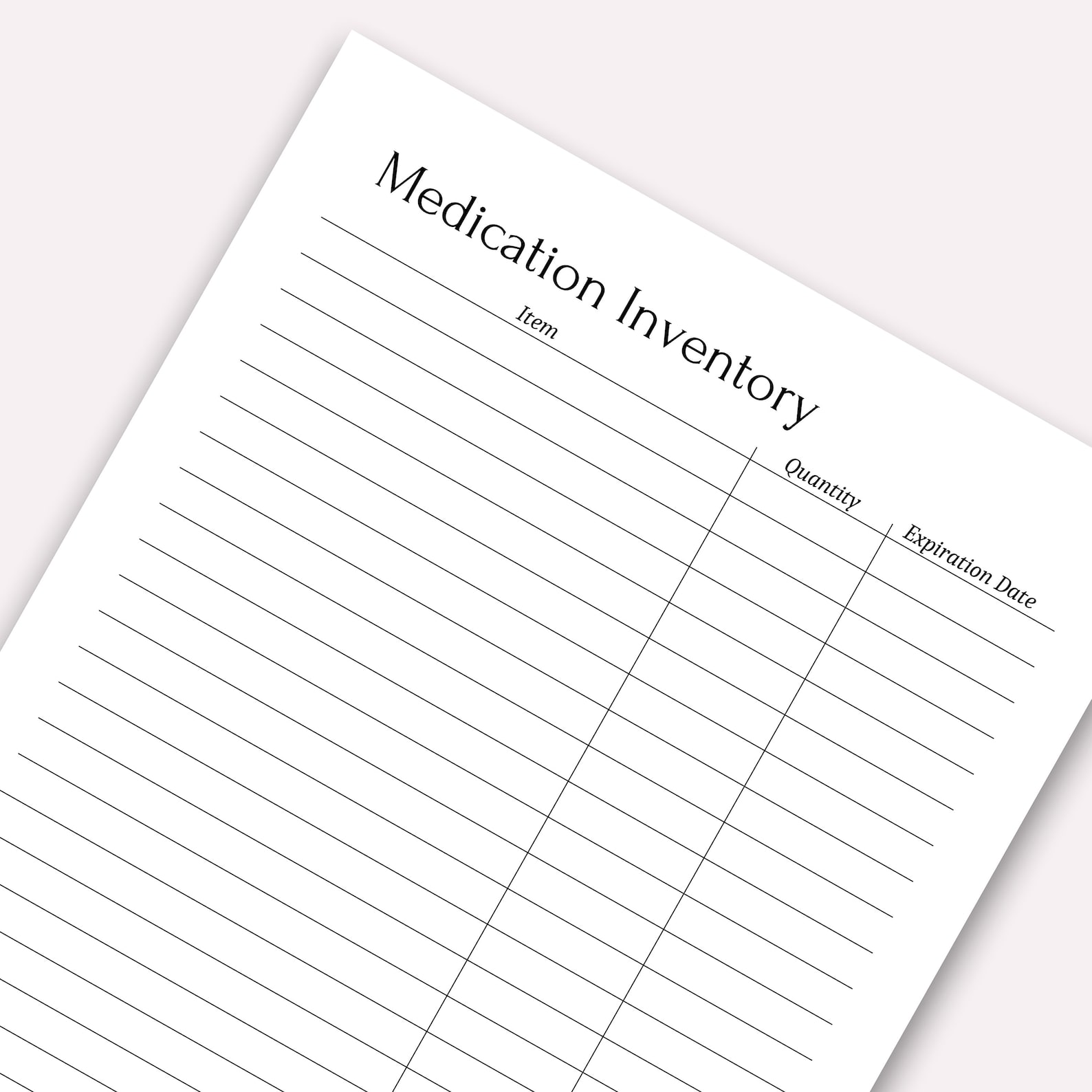 Medication Inventory Printable, Digital Medication Planner With Expiry ...