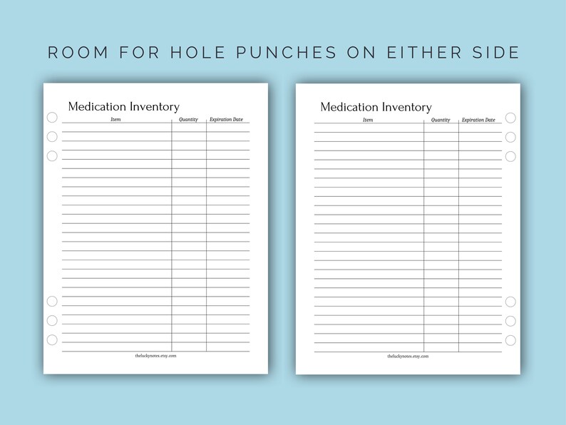 Medication Inventory Printable Digital Medication Planner - Etsy