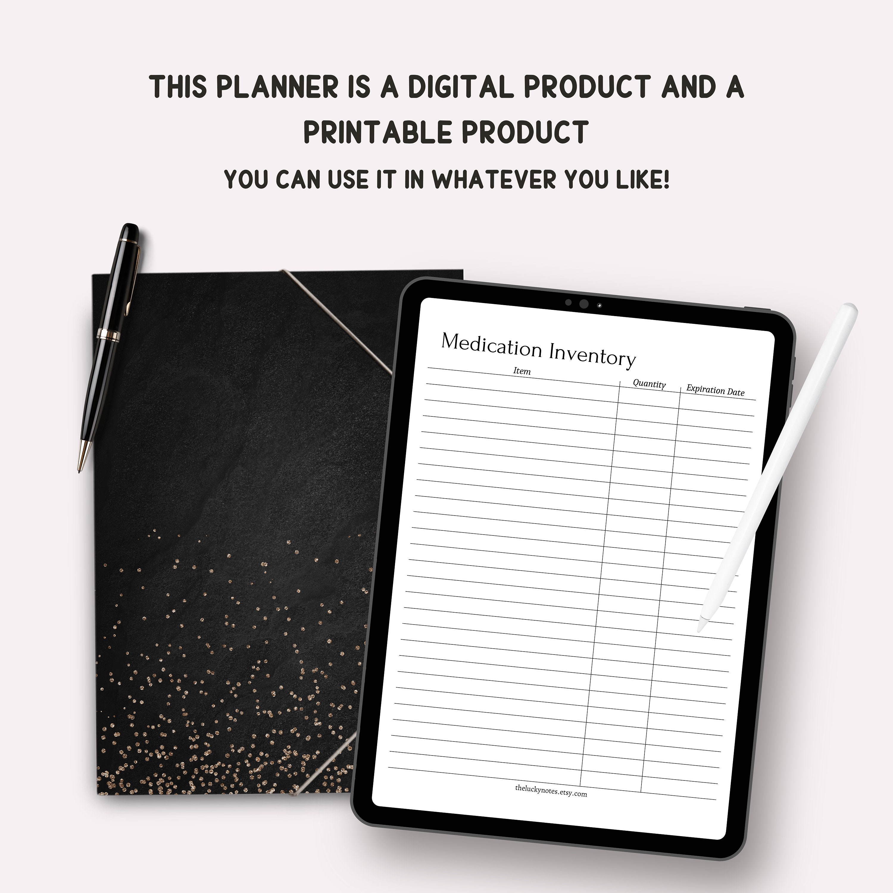 Medication Inventory Printable, Digital Medication Planner With Expiry ...