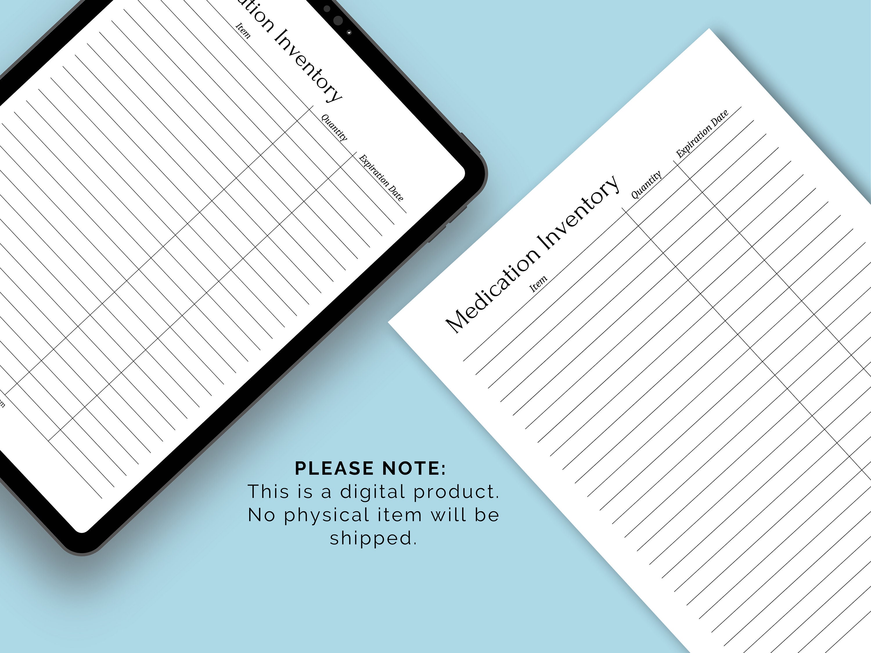 Medication Inventory Printable Digital Medication Planner - Etsy