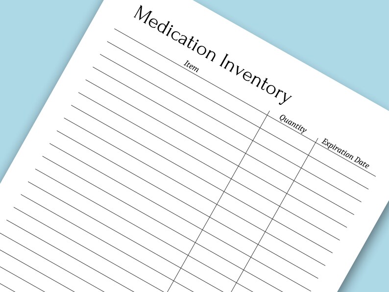 Medication Inventory Printable Digital Medication Planner - Etsy