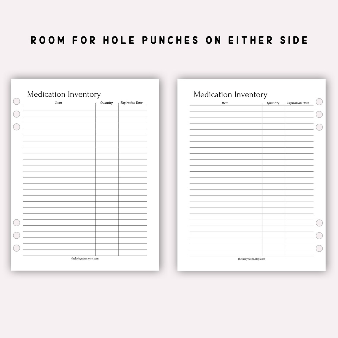 Medication Inventory Printable, Digital Medication Planner With Expiry ...