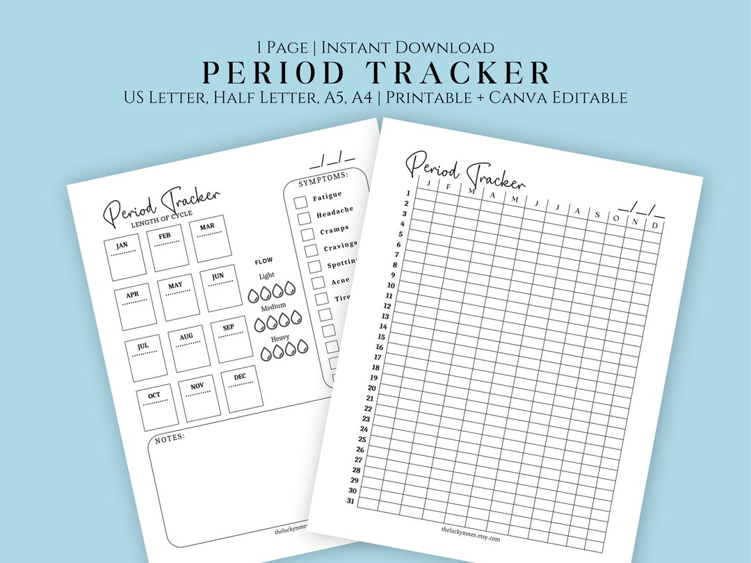 Period Tracker Printable Monitor Menstrual Cycles Ovulation - Etsy UK