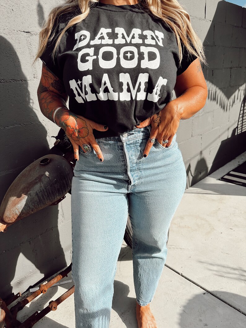 Damn Good Mama Trendy Aesthetic Western Inspired Vintage Graphic T ...