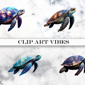 Galaxy Turtle Clipart Sea Turtle Clipart Bundle Cosmic - Etsy