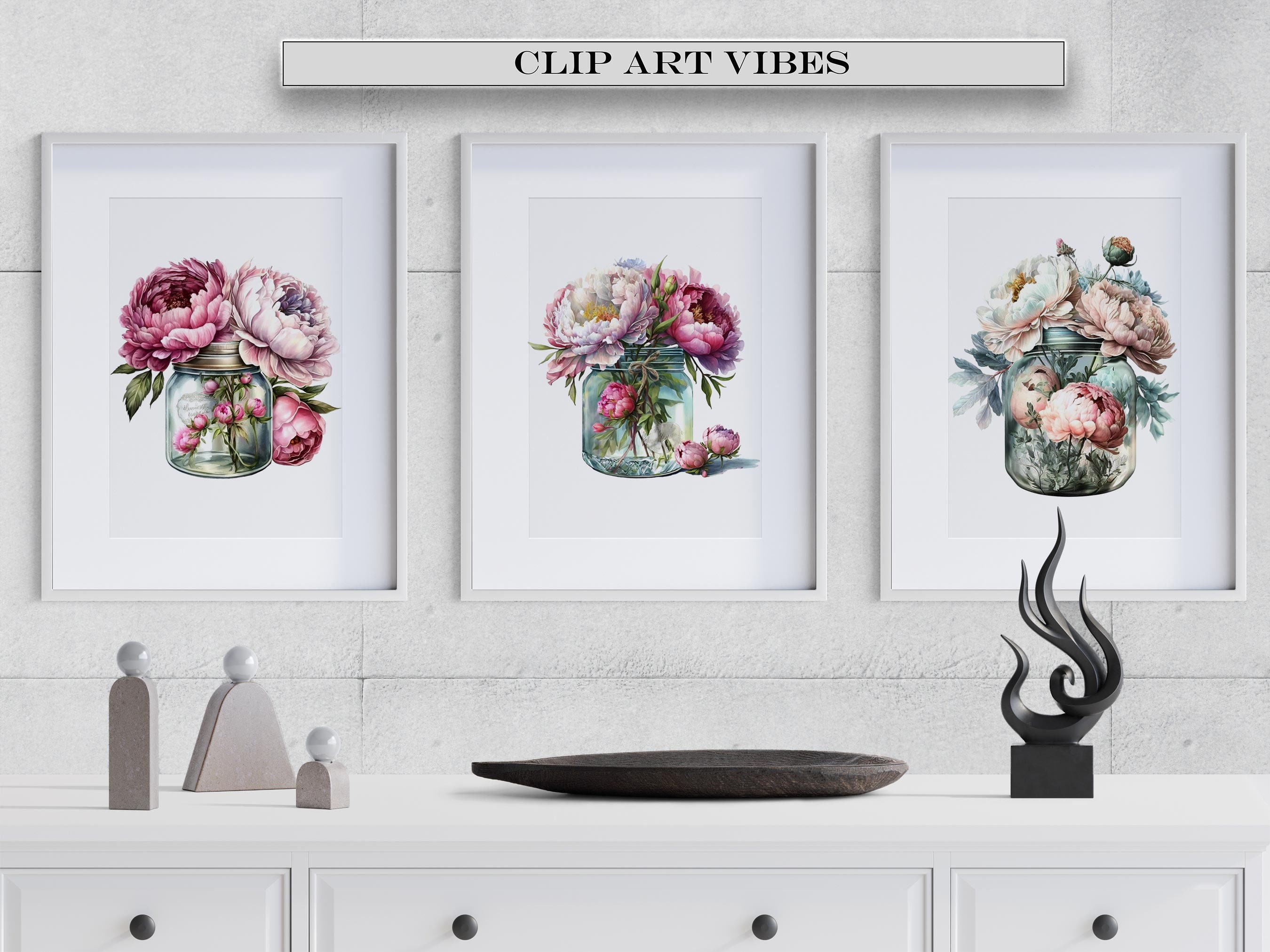 15 PNG Pink Peony Clipart Bundle Watercolor Flowers PNG - Etsy