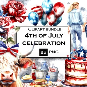 4th of July Clipart Bundle Patriotic Clipart PNG 4th of July - Etsy