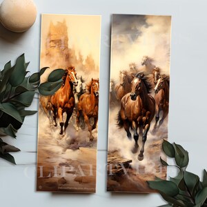 Running Horses Printable Bookmarks, Bookmark Yellowstone PNG, Native ...