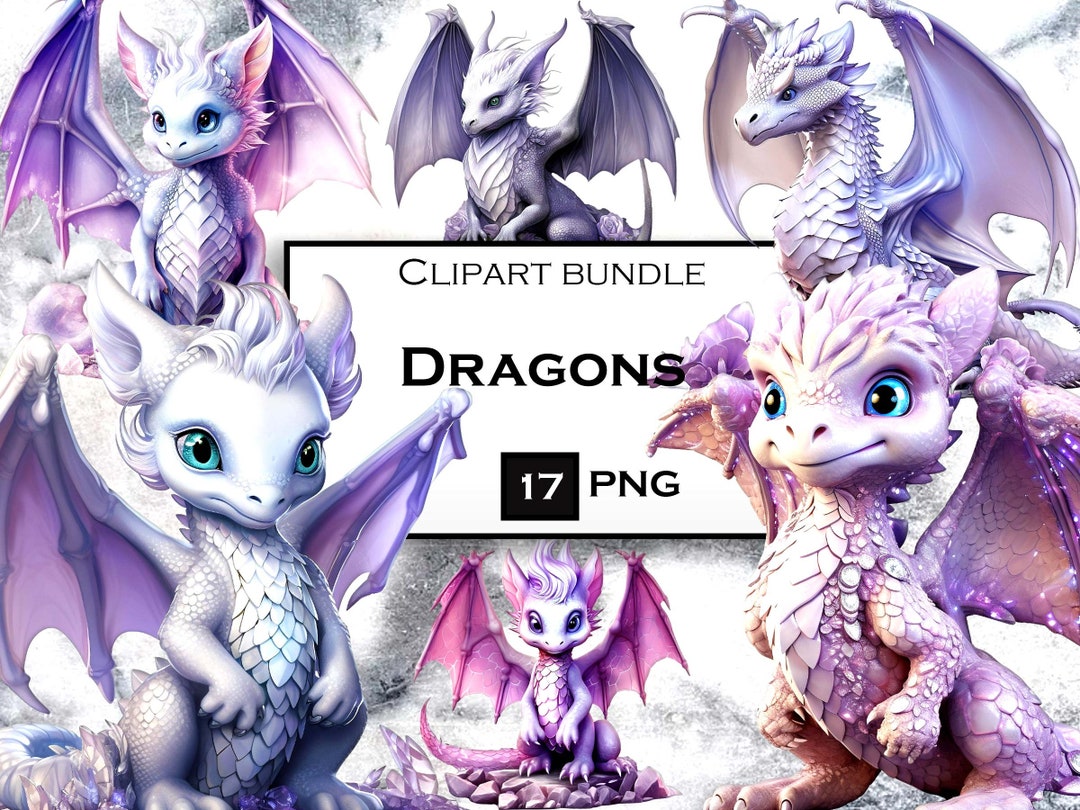 17 Watercolor Dragon Clipart: Fantasy PNG Bundle (digital Download) - Etsy