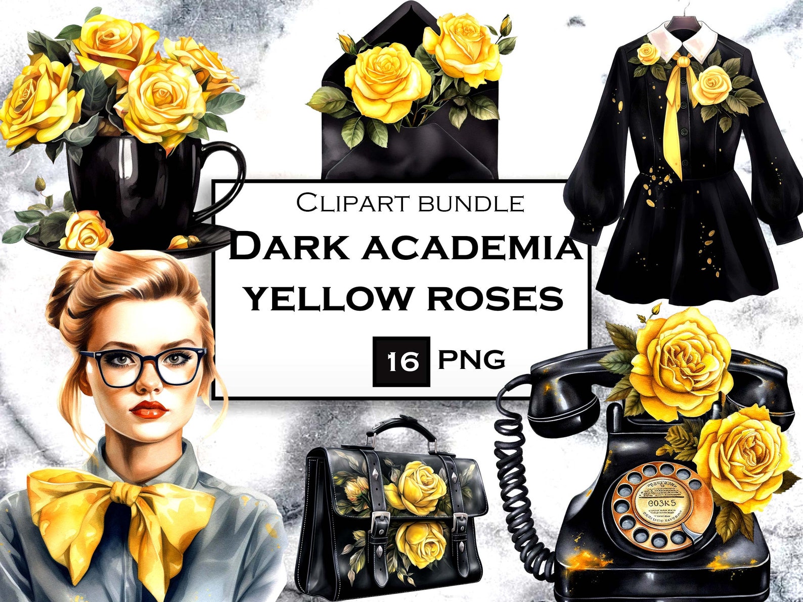 16 PNG Dark Academia PNG Clipart Bundle Bookworm SVG Reading - Etsy