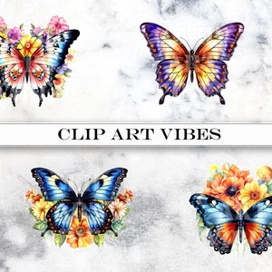 Watercolor Butterfly Clipart Bundle Butterfly PNG Colorful - Etsy