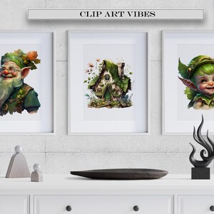 Saint Patrick Elf Clipart Bundle Watercolor Clipart Fantasy - Etsy
