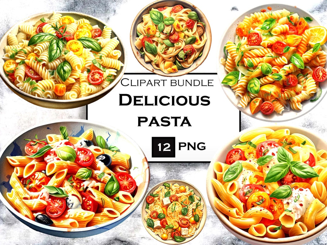 Italian Food Clipart Bundle Pasta Clip Art PNG Files With - Etsy