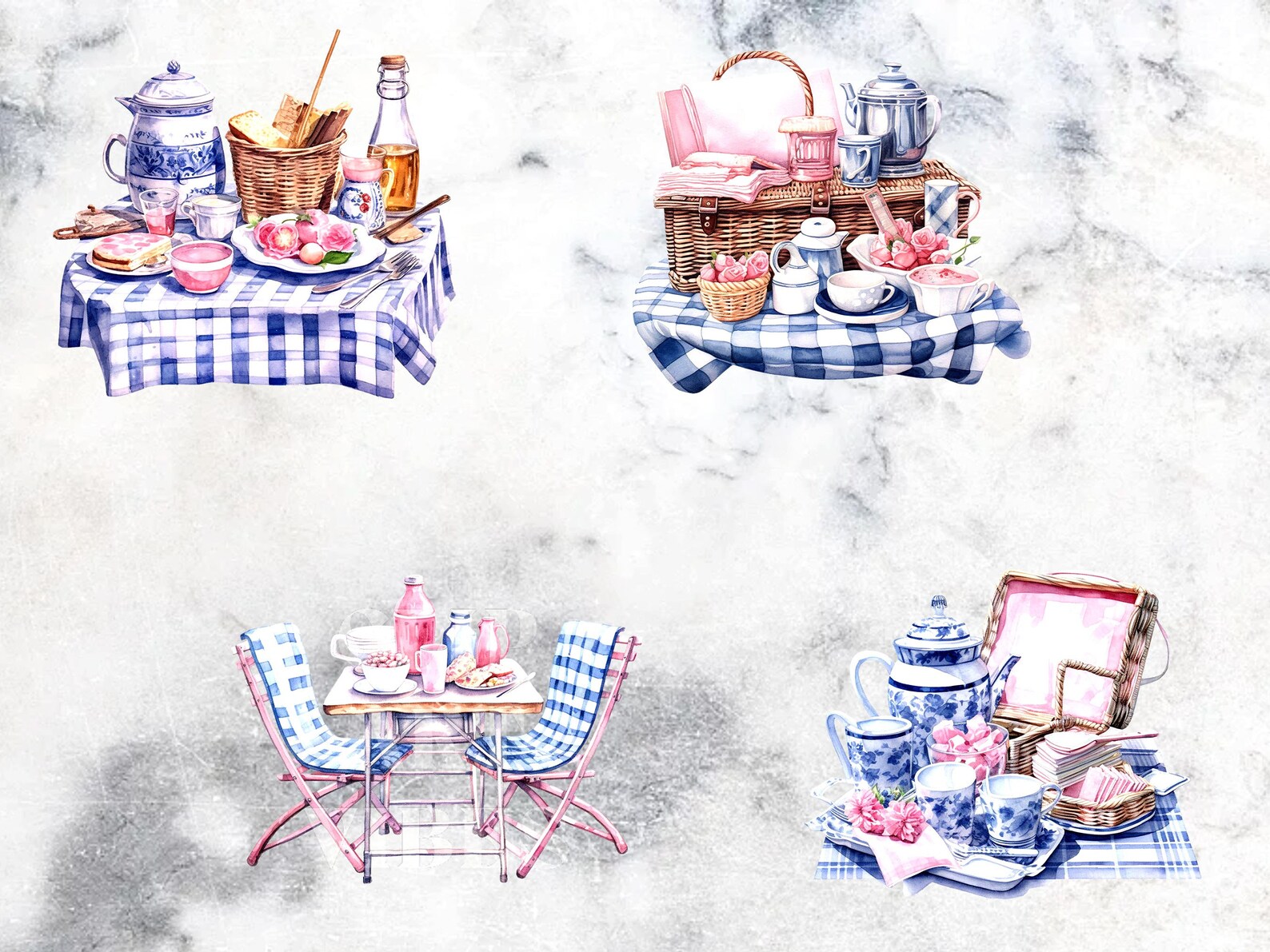 21 PNG Picnic Clipart Bundle, Farmhouse Clip Art PNG Bundle, Summer ...