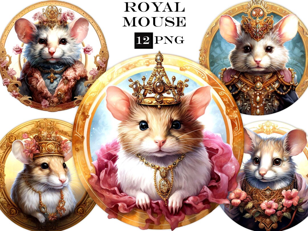 12 PNG Mouse Clipart Bundle, Fairytale Mouse PNG Clip Art Bundle With ...