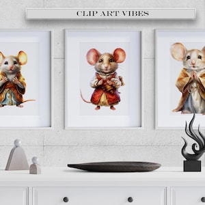 Cute Mouse Clipart Bundle, Library Mouse PNG Clipart Bundle With ...