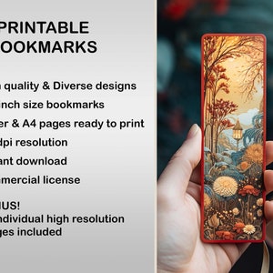 10 Mushroom Printable Bookmarks Digital Fantasy Bookmark - Etsy