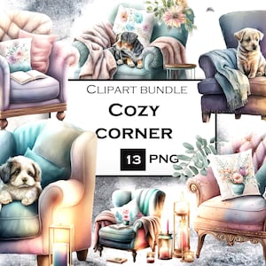 13 PNG Reading Clipart Bundle, Cozy Clipart PNG Bundle, Bookworm SVG ...