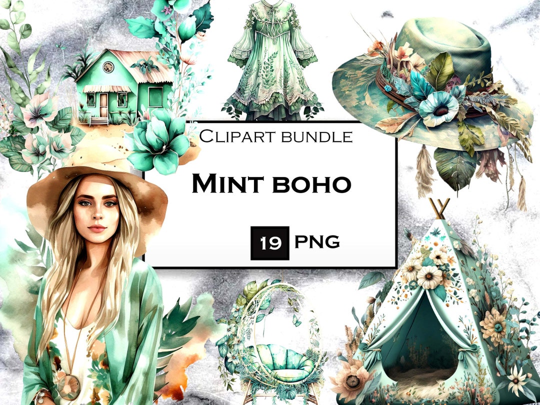 19 PNG Boho Clipart Bundle Summer Clip Art PNG Bundle Summer - Etsy