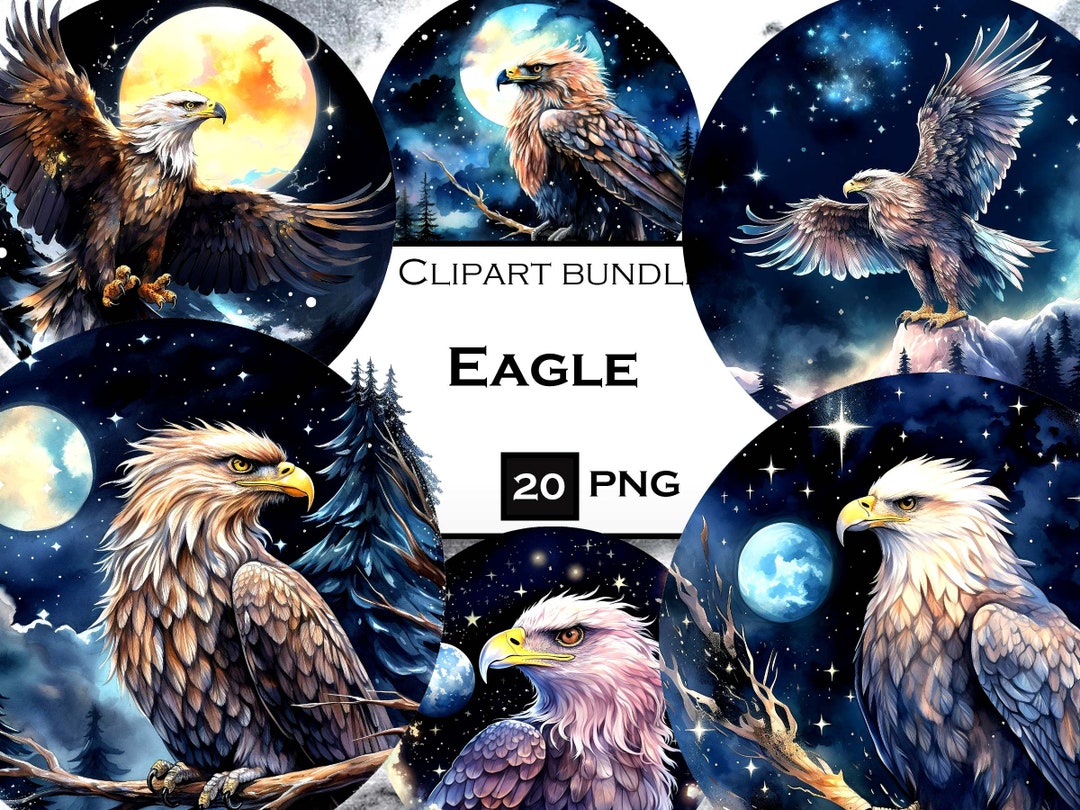 20 PNG Bold Eagle Clipart Bundle, Eagles SVG Files With Transparent ...