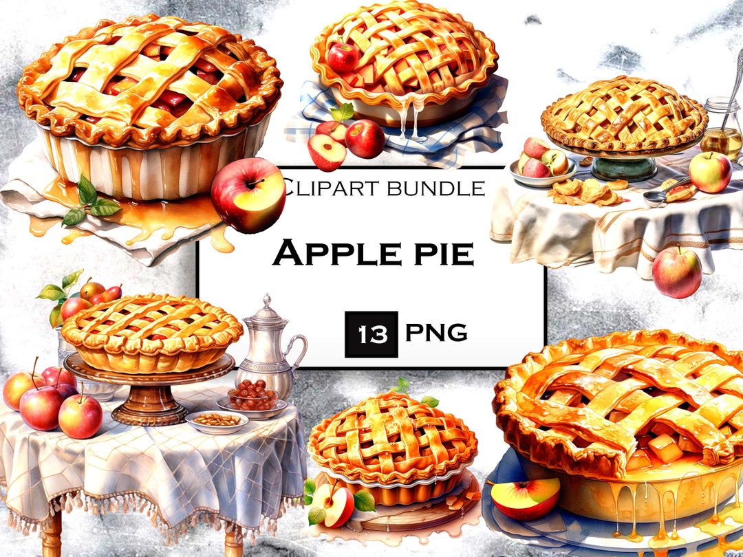 13 PNG Apple Pie Watercolor Clipart Bundle Dessert Clip Art - Etsy