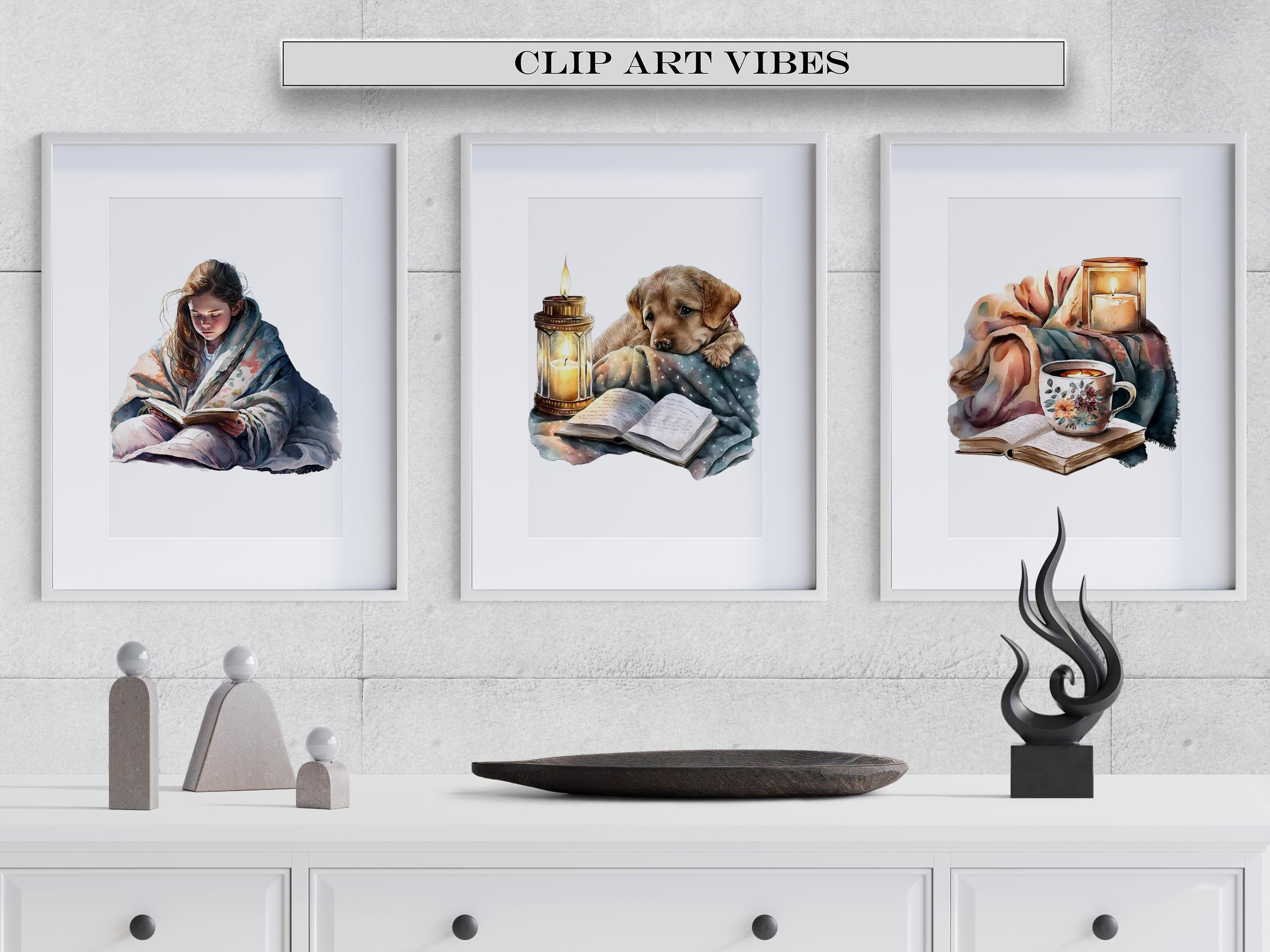 Reading Corner Clipart Cozy Clipart Cute Dog Clipart Bundle - Etsy Canada