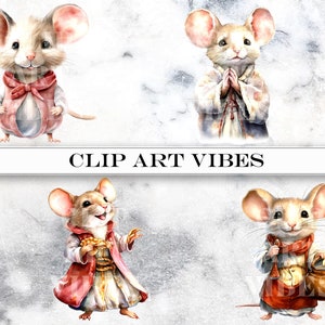 Cute Mouse Clipart Bundle, Library Mouse PNG Clipart Bundle With ...