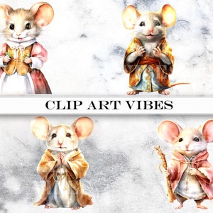 Cute Mouse Clipart Bundle, Library Mouse PNG Clipart Bundle With ...