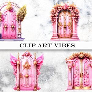 Door Fantasy Clipart Bundle, Fairy Watercolor Clip Art PNG Bundle With ...