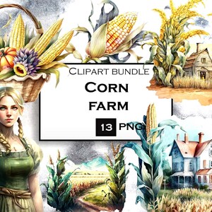 Farmhouse Clipart Bundle, Summer Clipart, Farmhouse SVG, Instant ...