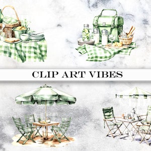 14 PNG Picnic Clipart Bundle, Farmhouse Clip Art PNG Bundle, Summer ...