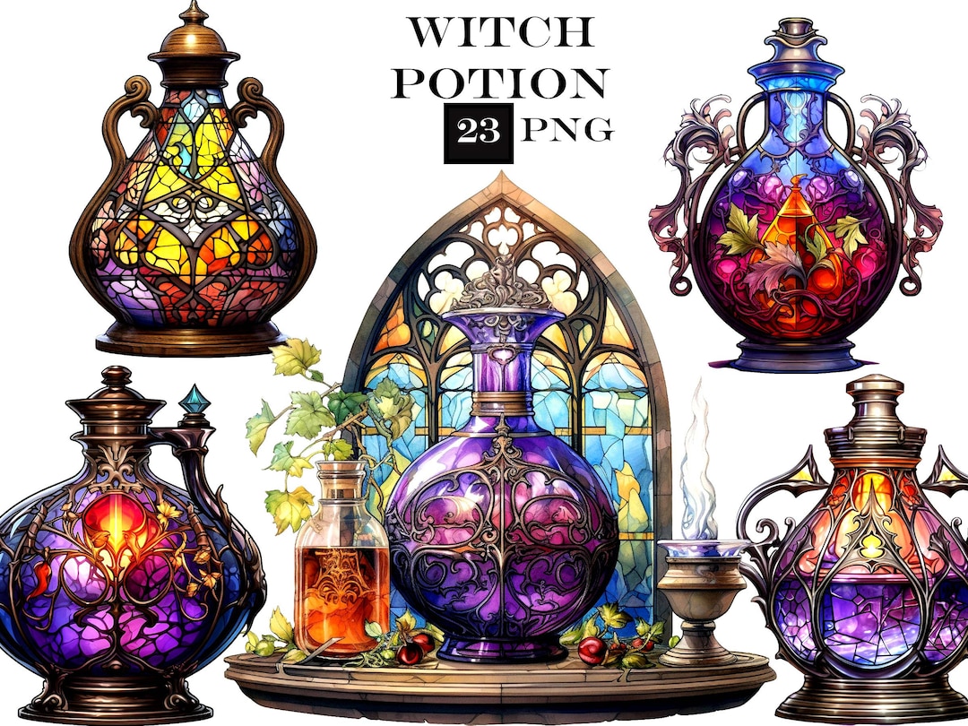 Witch Potion Clipart Bundle: Watercolor Pagan PNG (digital Download) - Etsy