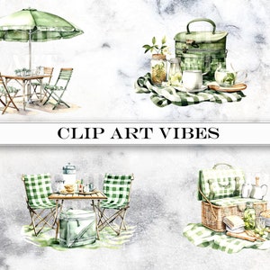 14 PNG Picnic Clipart Bundle, Farmhouse Clip Art PNG Bundle, Summer ...