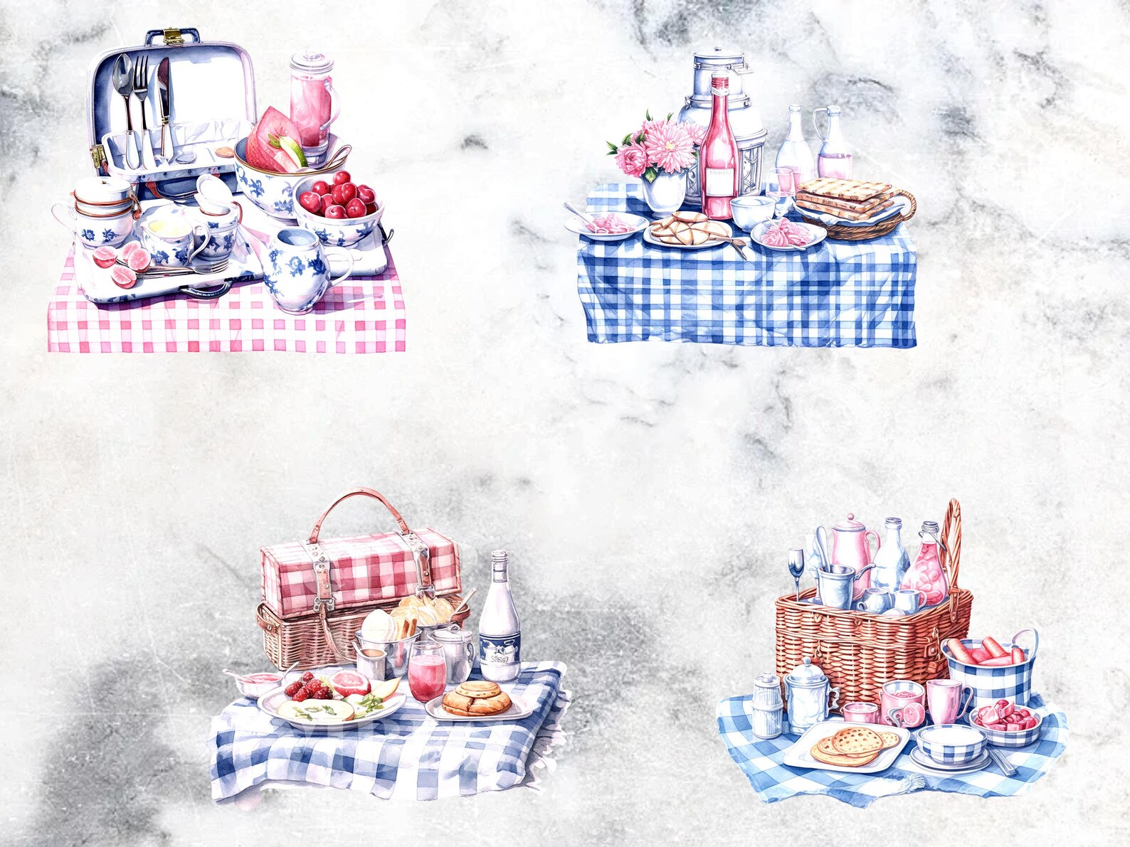 21 PNG Picnic Clipart Bundle, Farmhouse Clip Art PNG Bundle, Summer ...