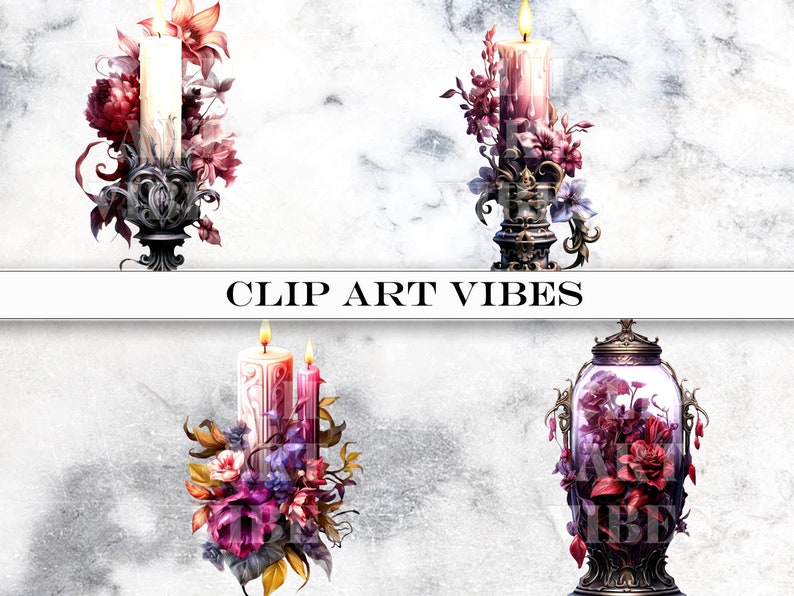 Floral Witch Clipart Bundle: Watercolor Witchcraft Designs (PNG) - Etsy