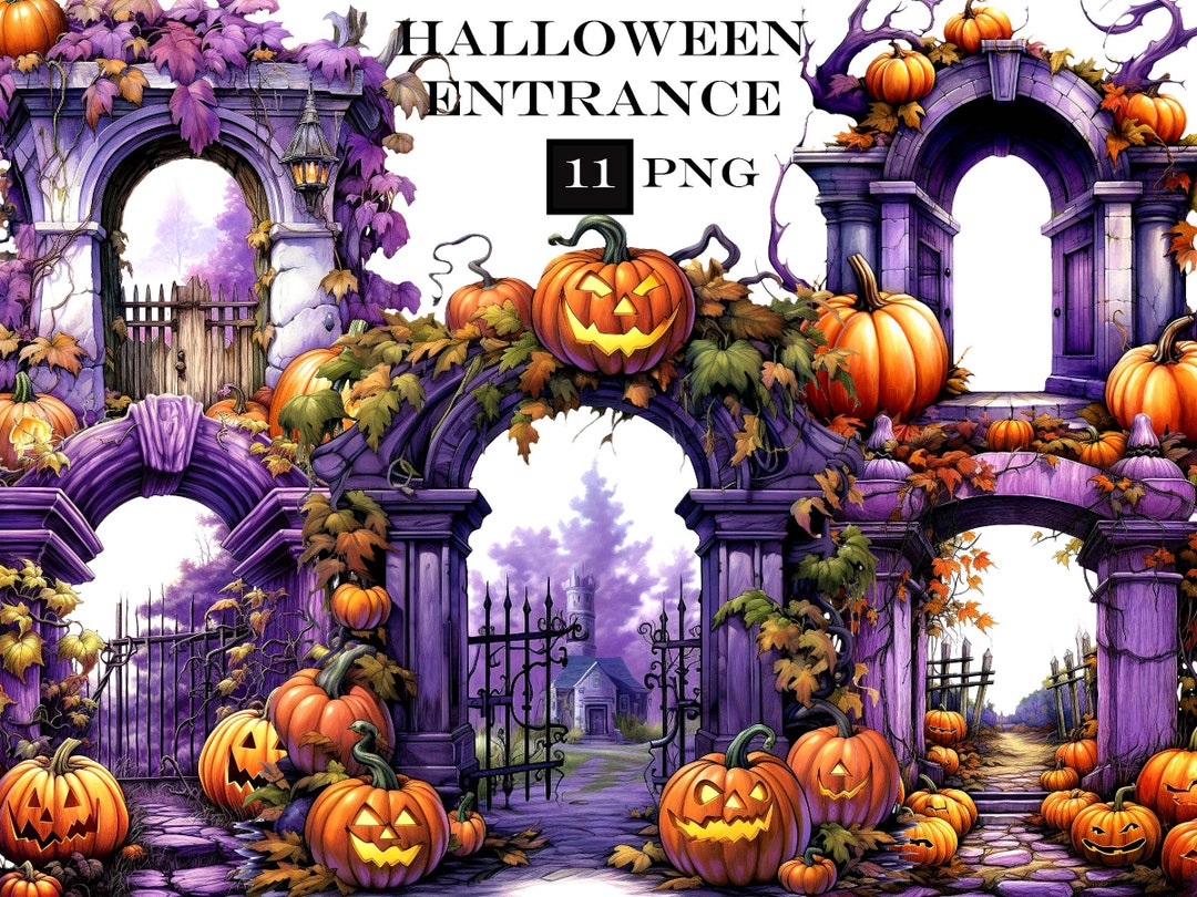 Halloween Clipart Bundle Pumpkin PNG Clipart Bundle With Transparent ...