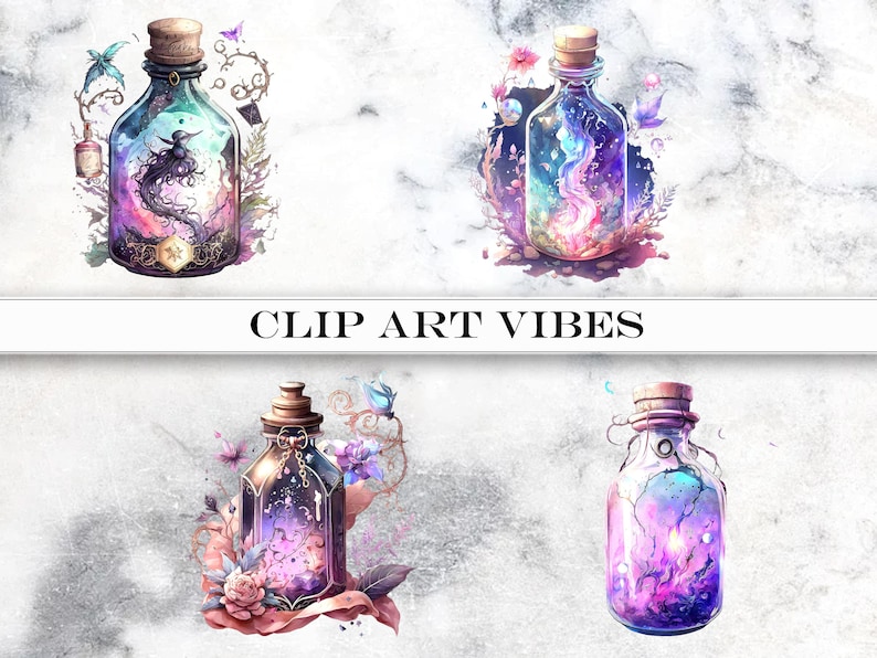 Witch Potions Clipart Watercolor Potions PNG Witchery - Etsy