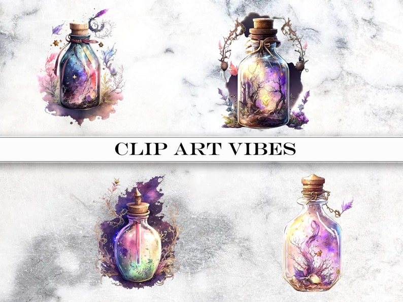 Witch Potions Clipart Watercolor Potions PNG Witchery - Etsy