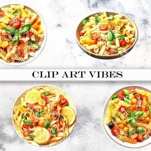 Italian Food Clipart Bundle, Pasta Clip Art PNG Files With Transparent ...