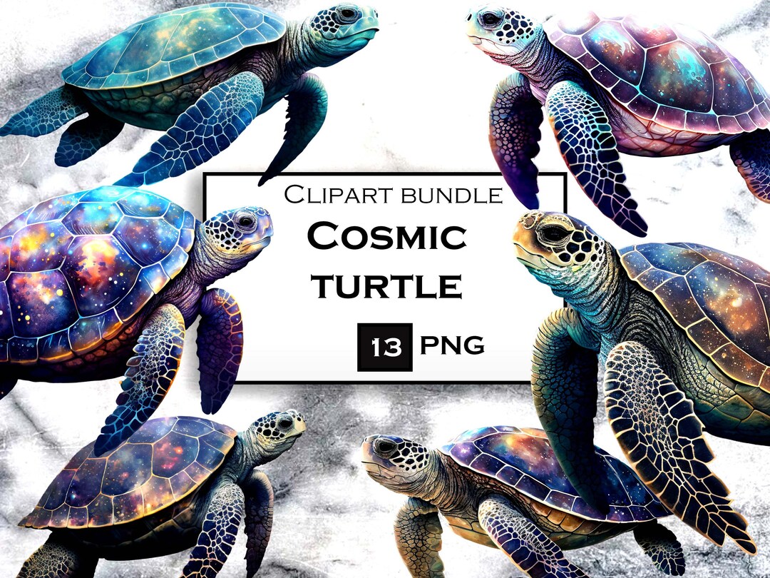 Galaxy Turtle Clipart Sea Turtle Clipart Bundle Cosmic - Etsy