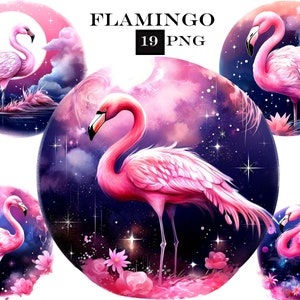 19 PNG Flamingo Clipart Bundle Tropical Clip Art PNG Bundle, Flamingo ...