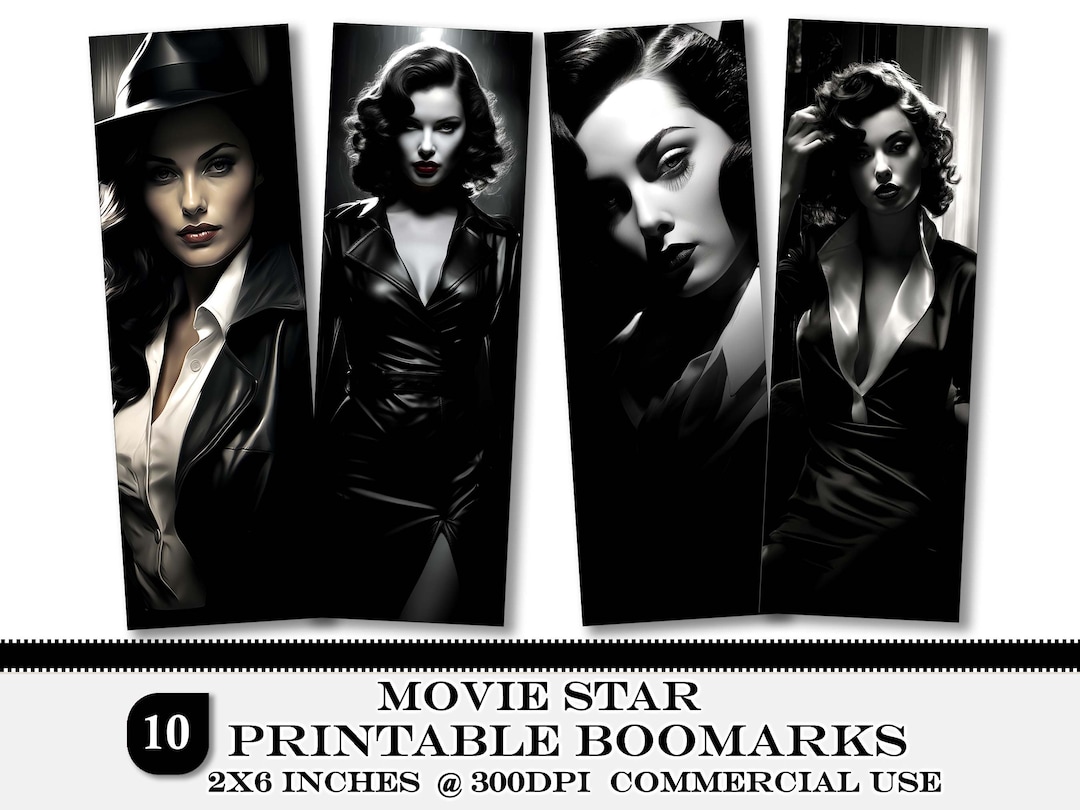 10 Movie Star Printable Bookmarks, Movie Bookmark PNG, High-quality ...