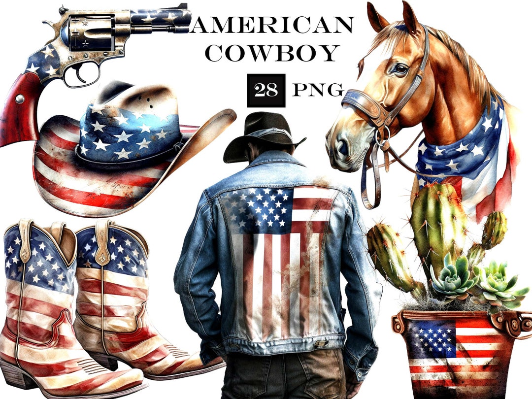 28 PNG American Cowboy Clipart Bundle, Southwest Clip Art PNG Bundle ...