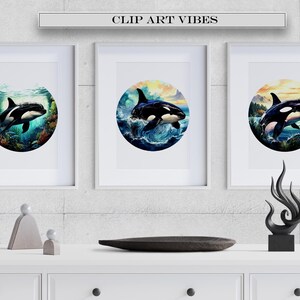 Orca PNG Clipat Bundle, Dolphin PNG Clipart, Under the Sea SVG, Ocean ...